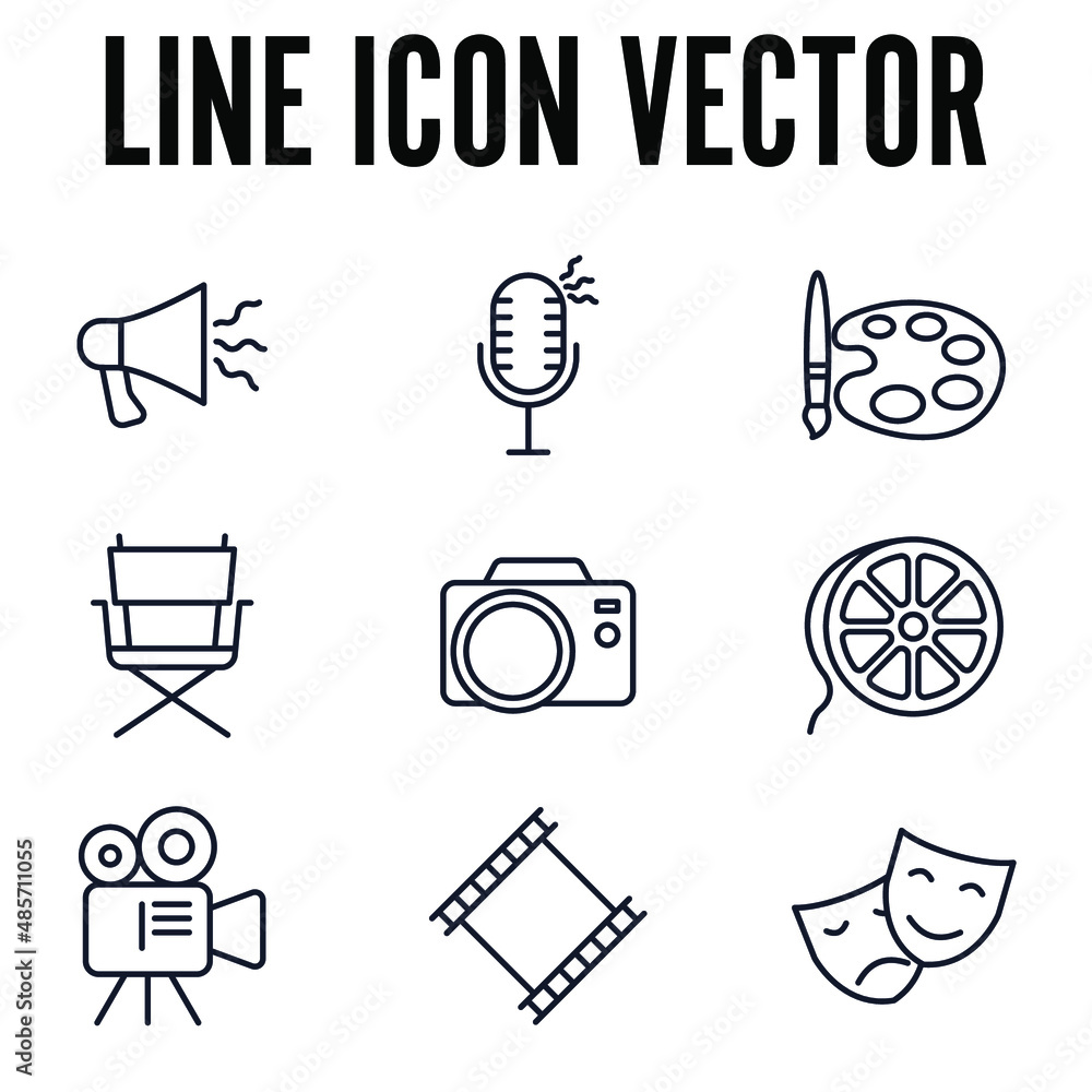 Entertainment elements set icon symbol template for graphic and web ...
