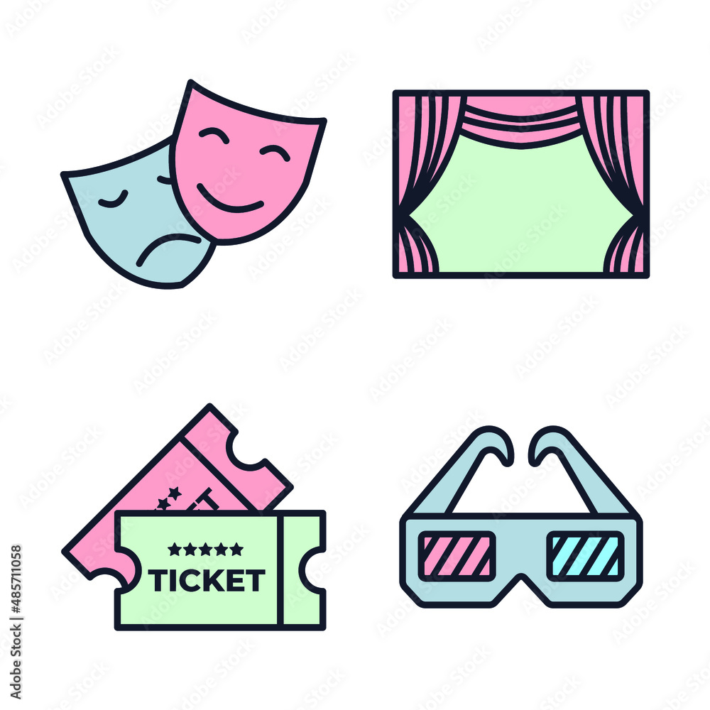 Entertainment elements set icon symbol template for graphic and web ...