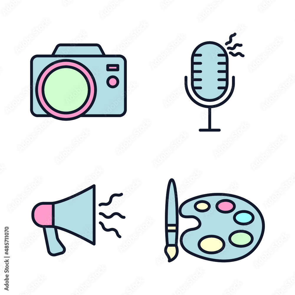 Entertainment elements set icon symbol template for graphic and web ...
