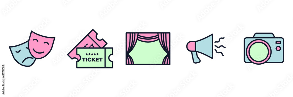 Entertainment elements set icon symbol template for graphic and web ...