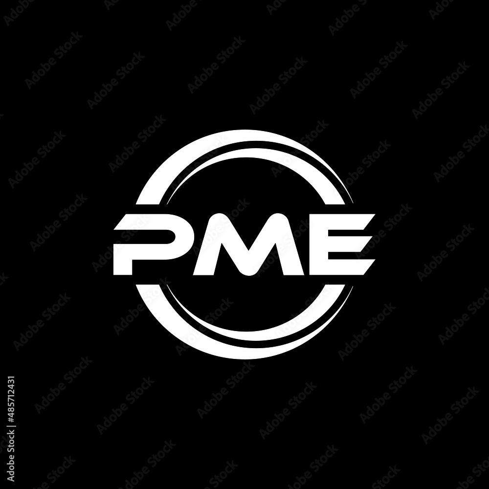 PME letter logo design with black background in illustrator, vector ...