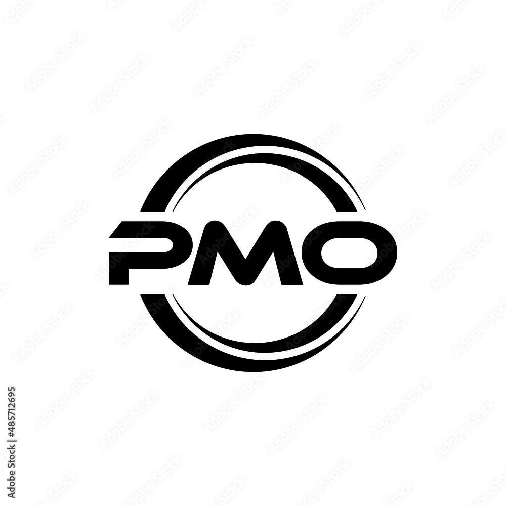 PMO letter logo design with white background in illustrator, vector ...