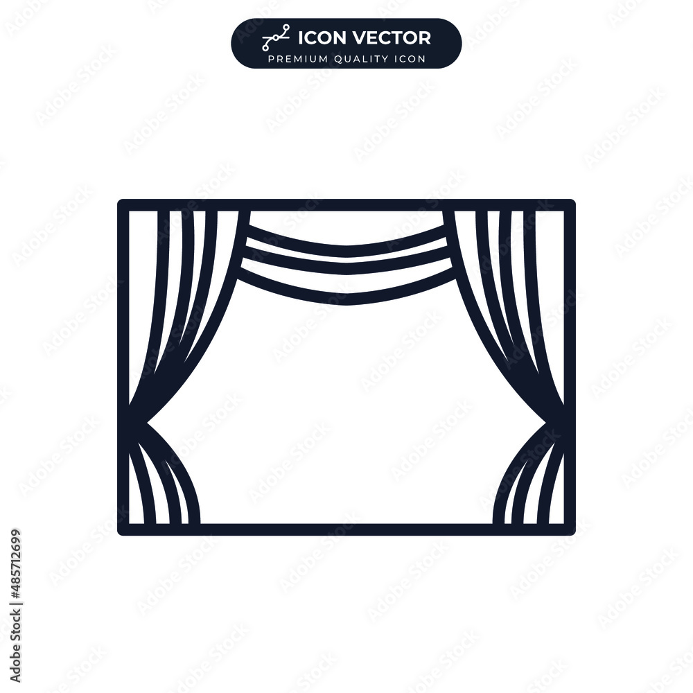 Theatre stage icon symbol template for graphic and web design ...