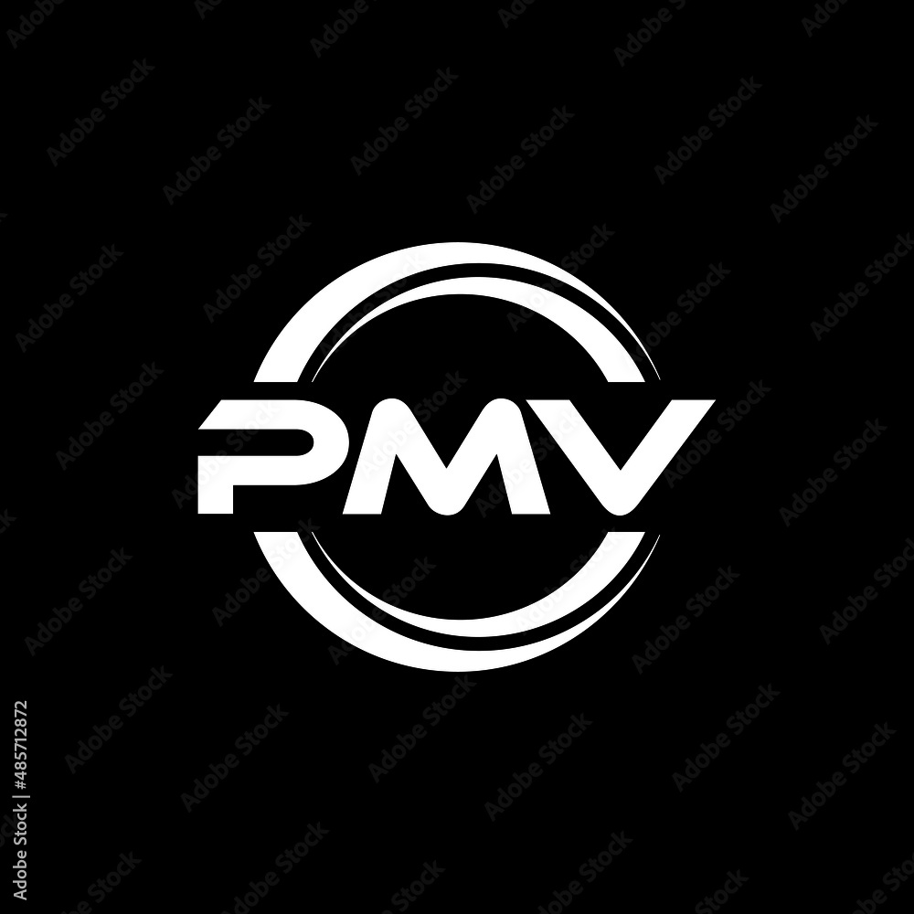 PMV letter logo design with black background in illustrator, vector ...