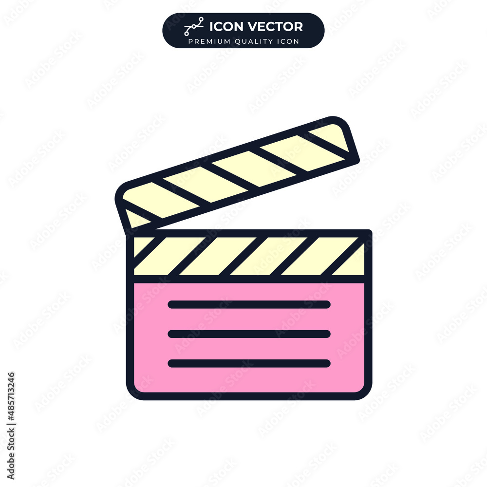 Clapperboard icon symbol template for graphic and web design collection ...