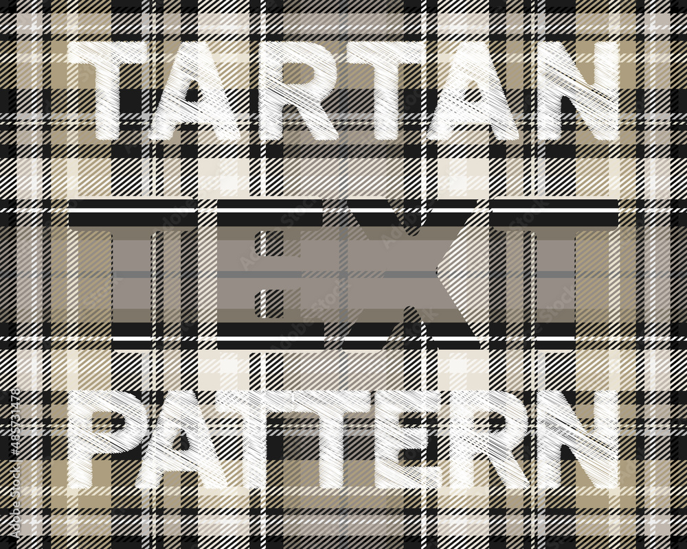 Editable tartan pattern template with text effect + tutorial. Created ...