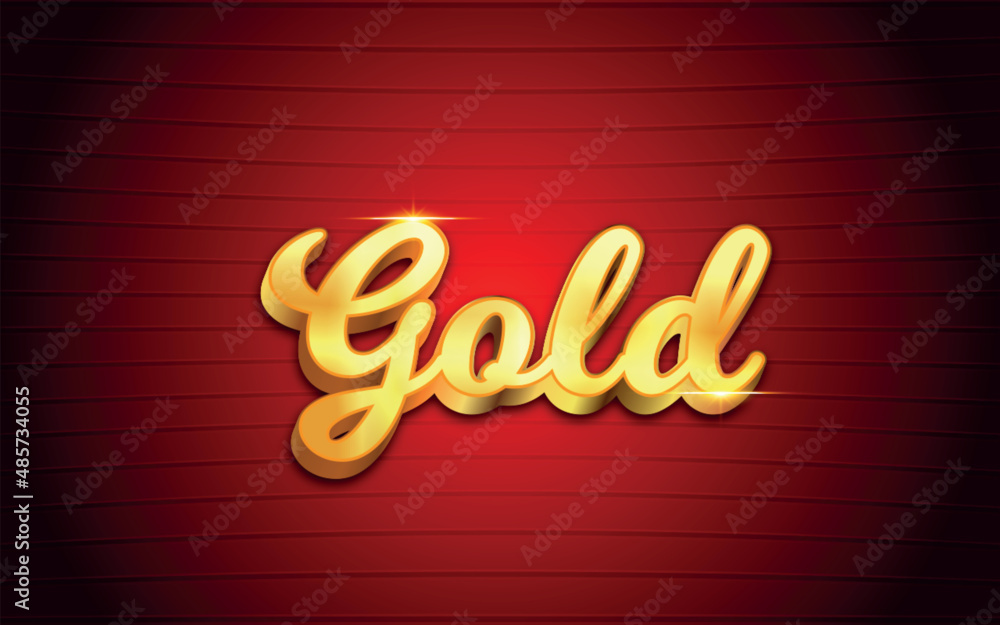 gold text effect, editable elegant and 3D text style. Stock Vector ...