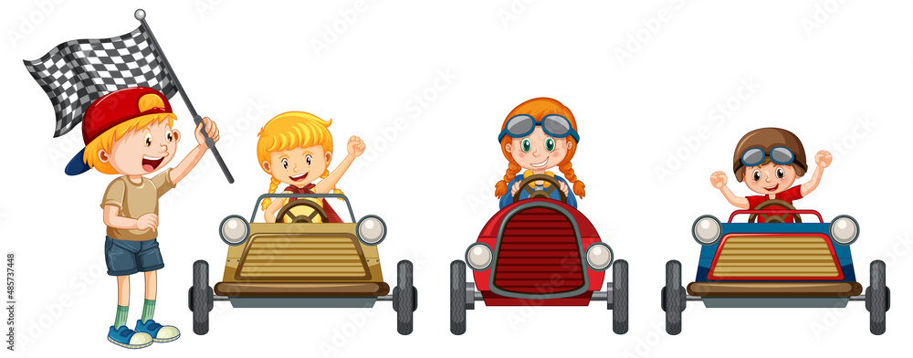 Kids Racing Clip Art
