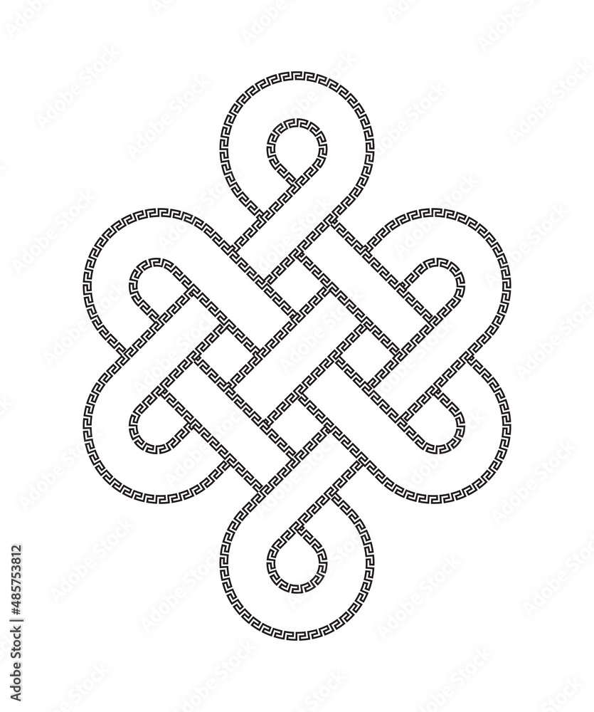 Vector line tibetan symbol. Isolated on white background. Stock Vector ...