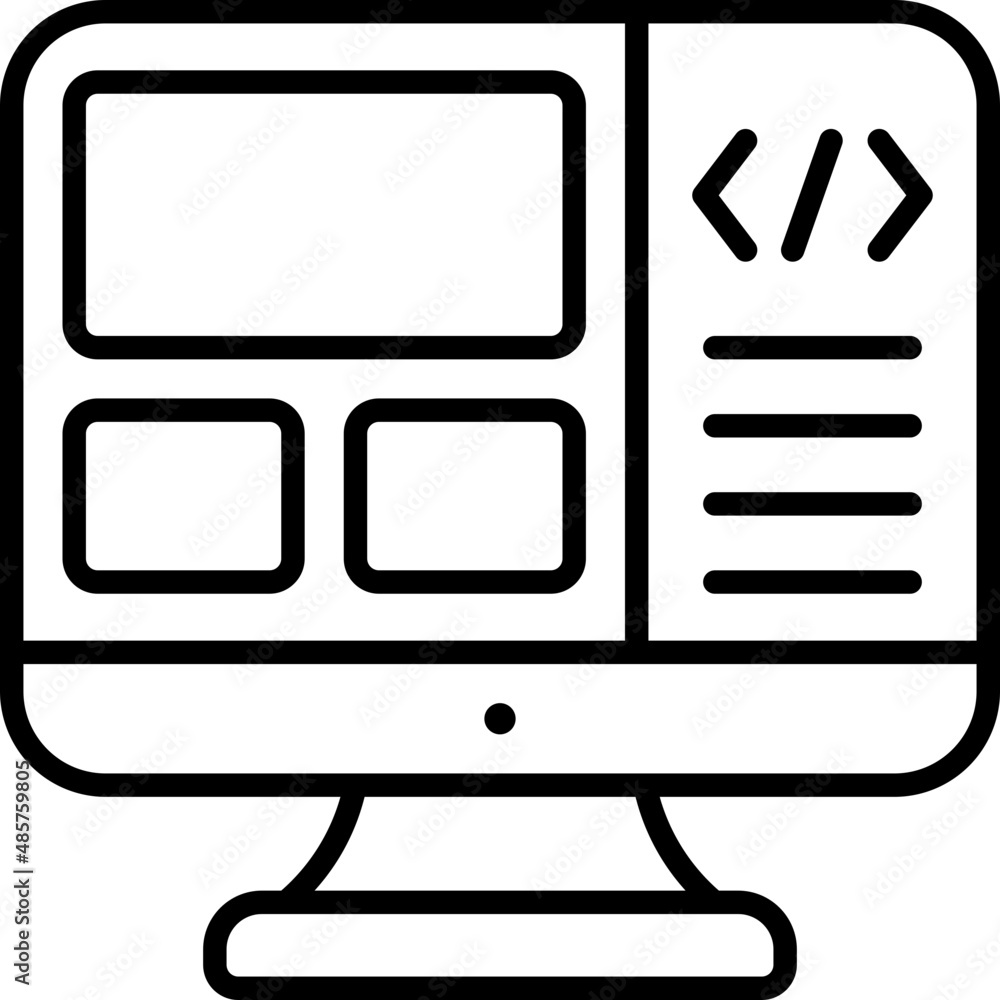 front end outline icon Stock Vector | Adobe Stock