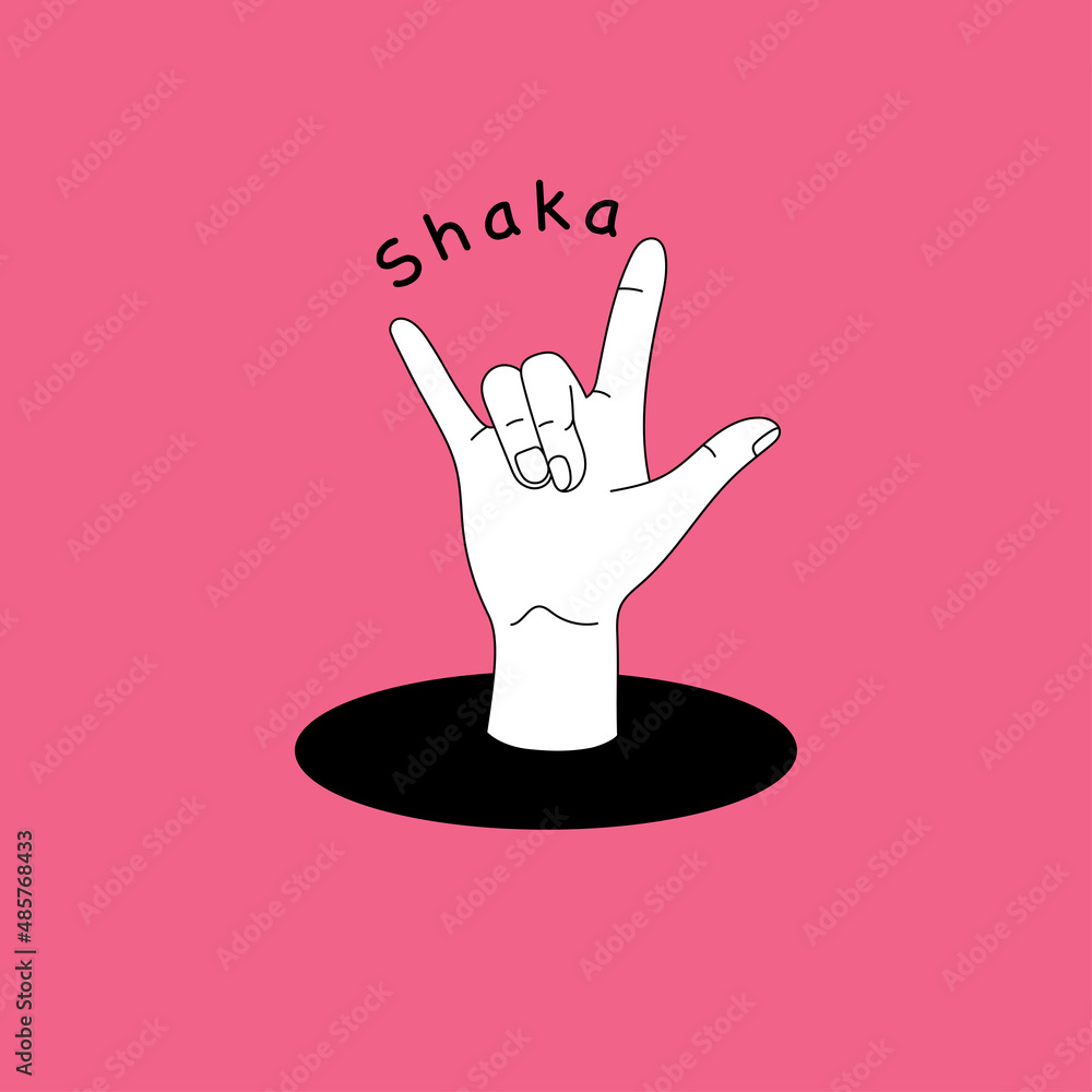 Shaka hand sign Vector illustration Stock Vector | Adobe Stock