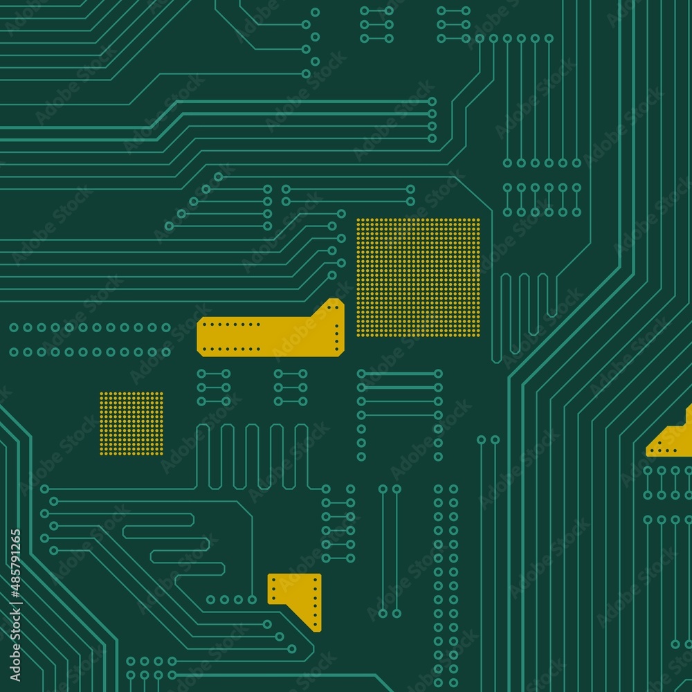 Green electronic circuit board background Stock Vector | Adobe Stock