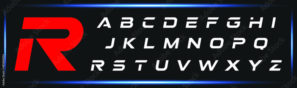 R elegant tech alphabet letters font. Classic Lettering Minimal Fashion ...