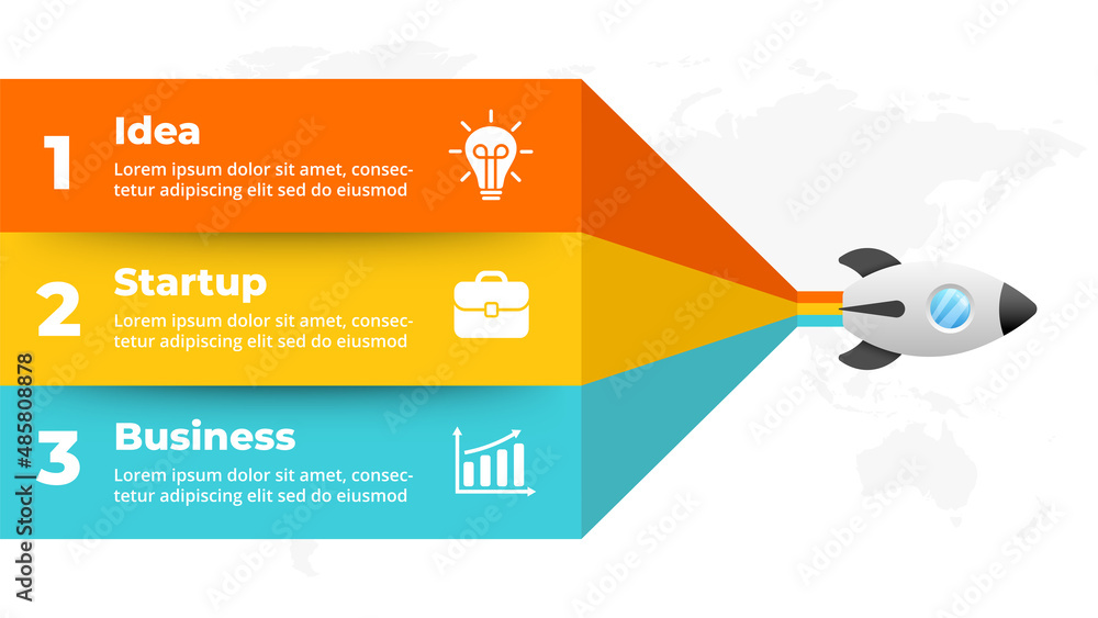 Startup vector infographic. Rocket launch. Presentation slide template ...