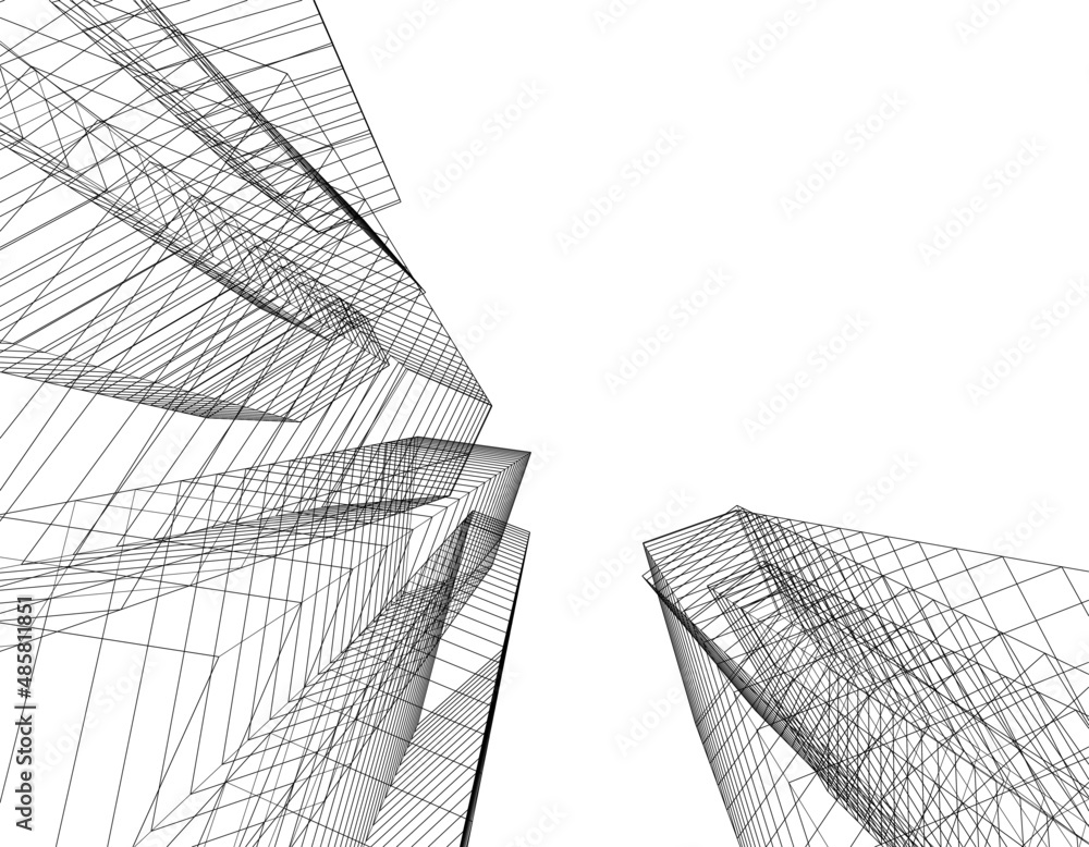 abstract architectural sketch Stock Vector | Adobe Stock