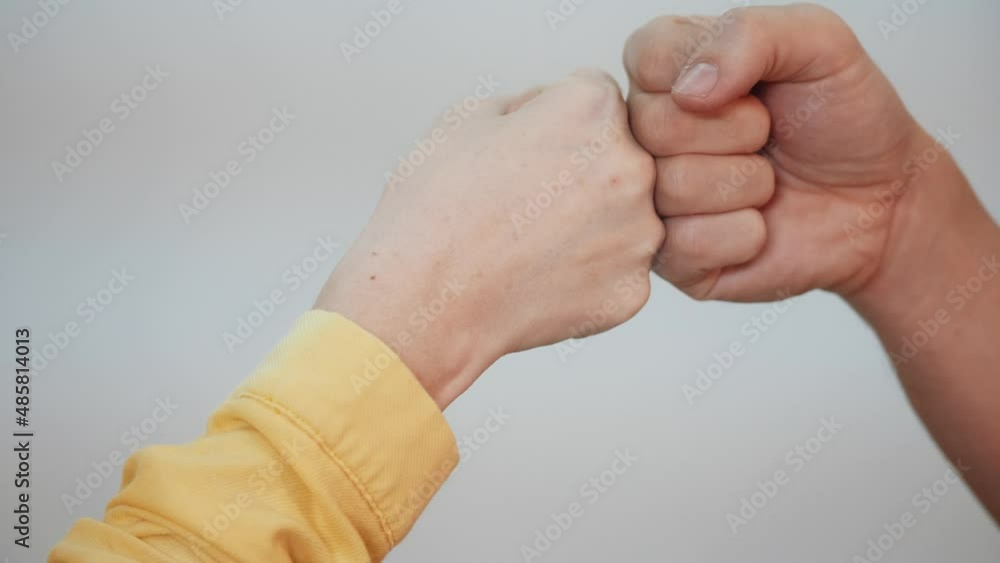 social distance. teamwork. fist to fist commit a respect and ...