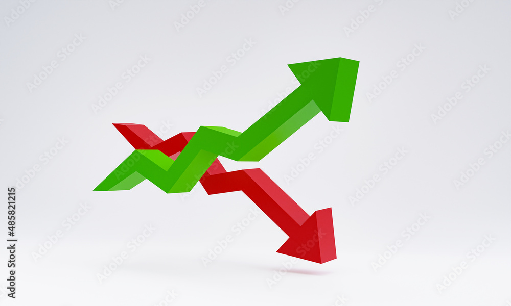 Two arrows crossing each other. One arrow up and one arrow down. Symbol ...