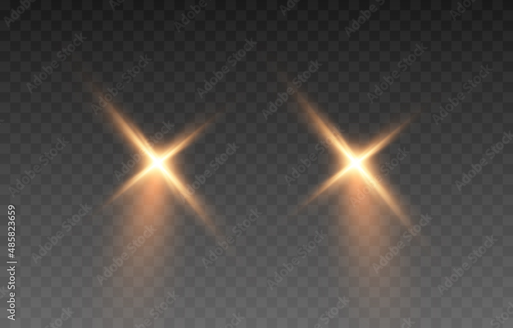 Vector light from the headlights PNG. Light from the headlights of a ...