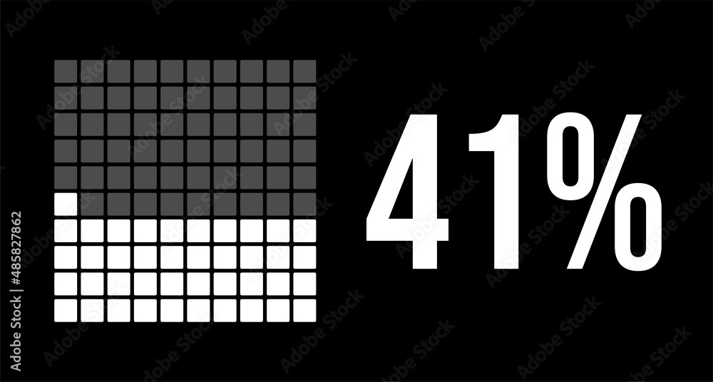 41 percent diagram, Forty one percentage vector infographic. Rounded ...