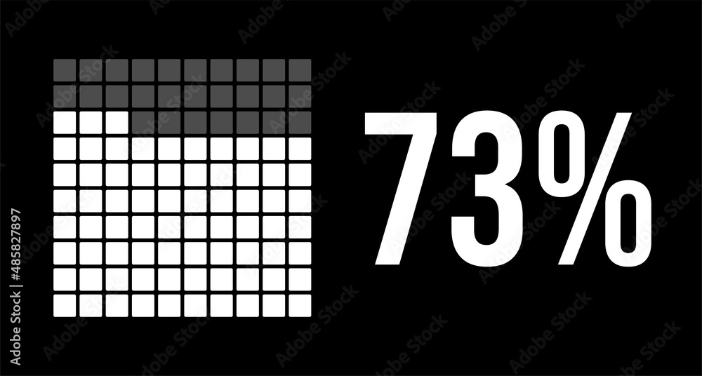 73 percent diagram, seventy-three percentage vector infographic ...