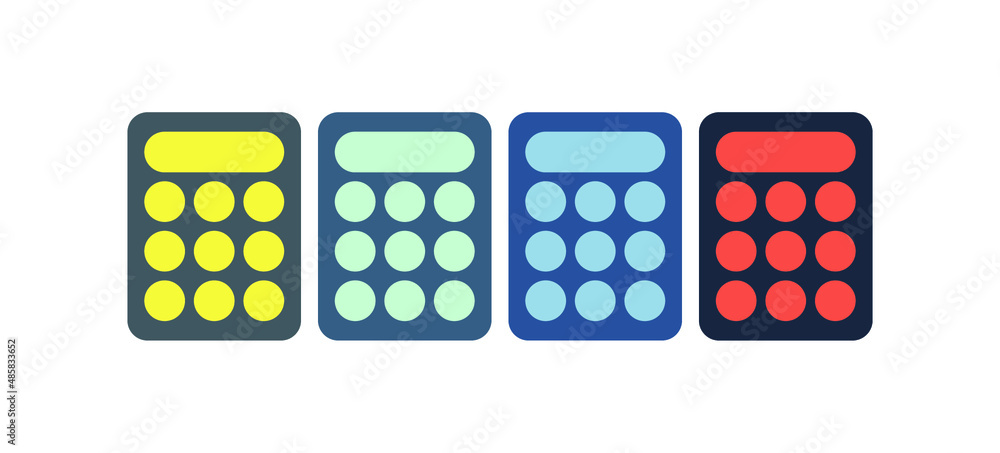 Calculator icon. Set of calculator icons vector. Calculator signs and ...