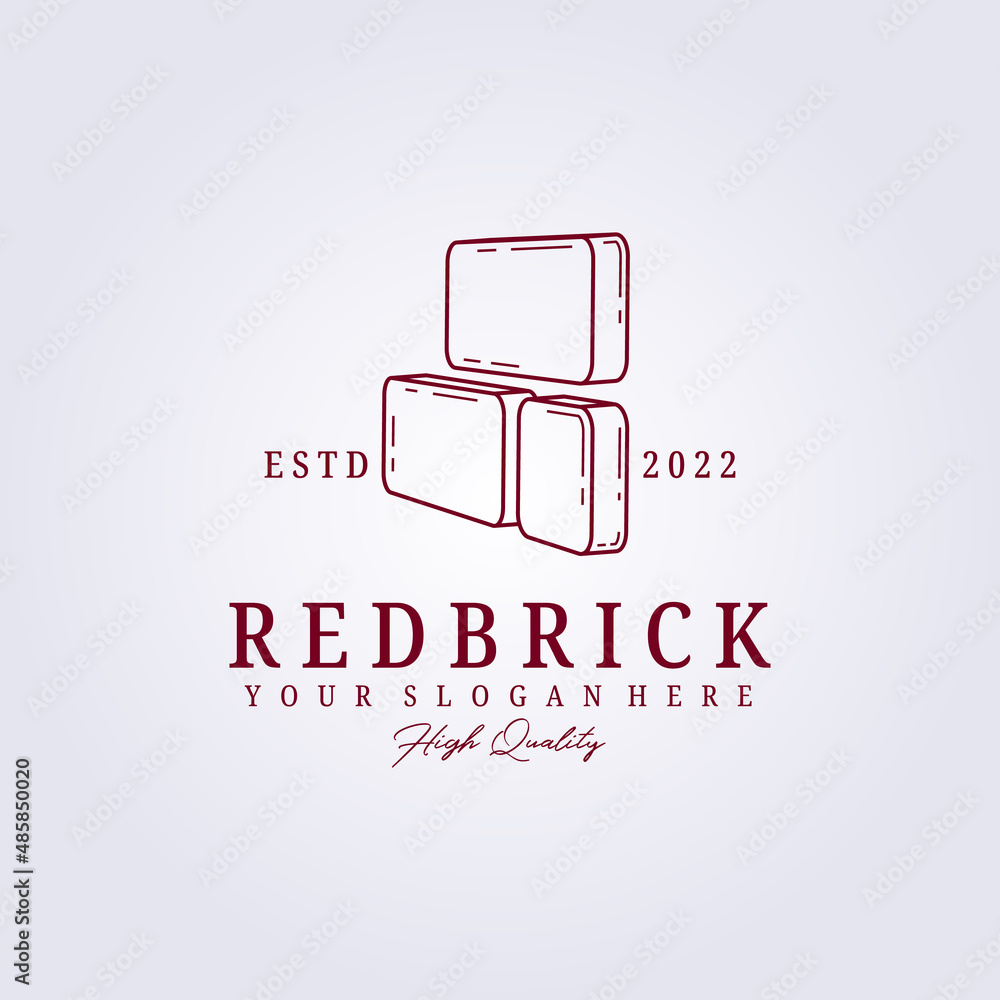 3D line art bricks, bricklayer logo vector illustration design Stock ...