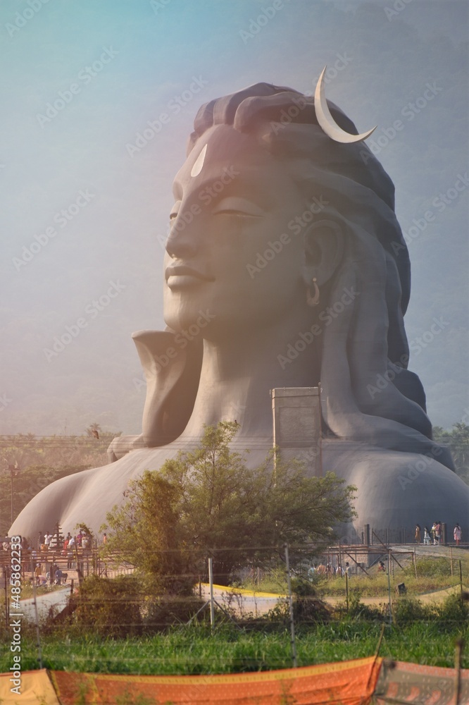 BEAUTIFUL ISHA YOGA ADIYOGI SHIVA STATUE PHOTO Stock Photo | Adobe Stock