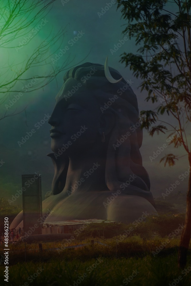BEAUTIFUL ISHA YOGA ADIYOGI SHIVA STATUE PHOTO Stock Photo | Adobe Stock