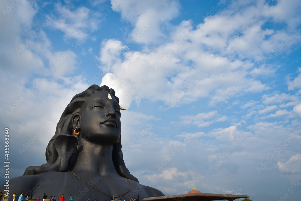 ISHA YOGA BEAUTIFUL SCULPTURE ADIYOGI LORD SHIVA STATUE WITH BLUE SKY ...