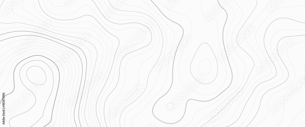 Topographic background and texture, monochrome image. 3D waves, White ...