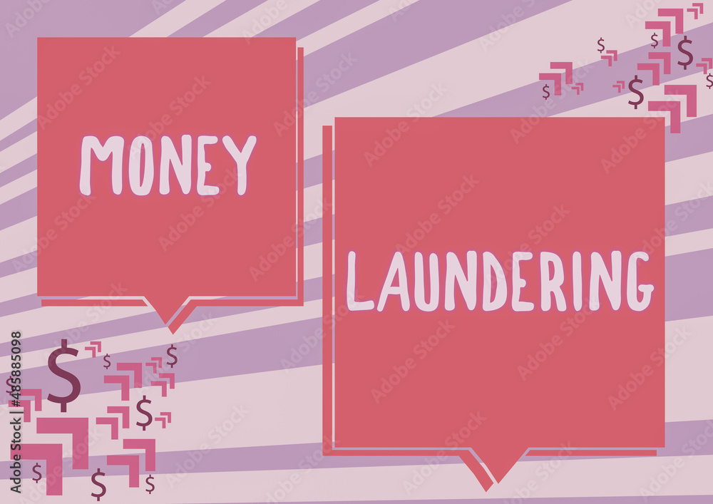 Inspiration showing sign Money Laundering. Business idea concealment of ...