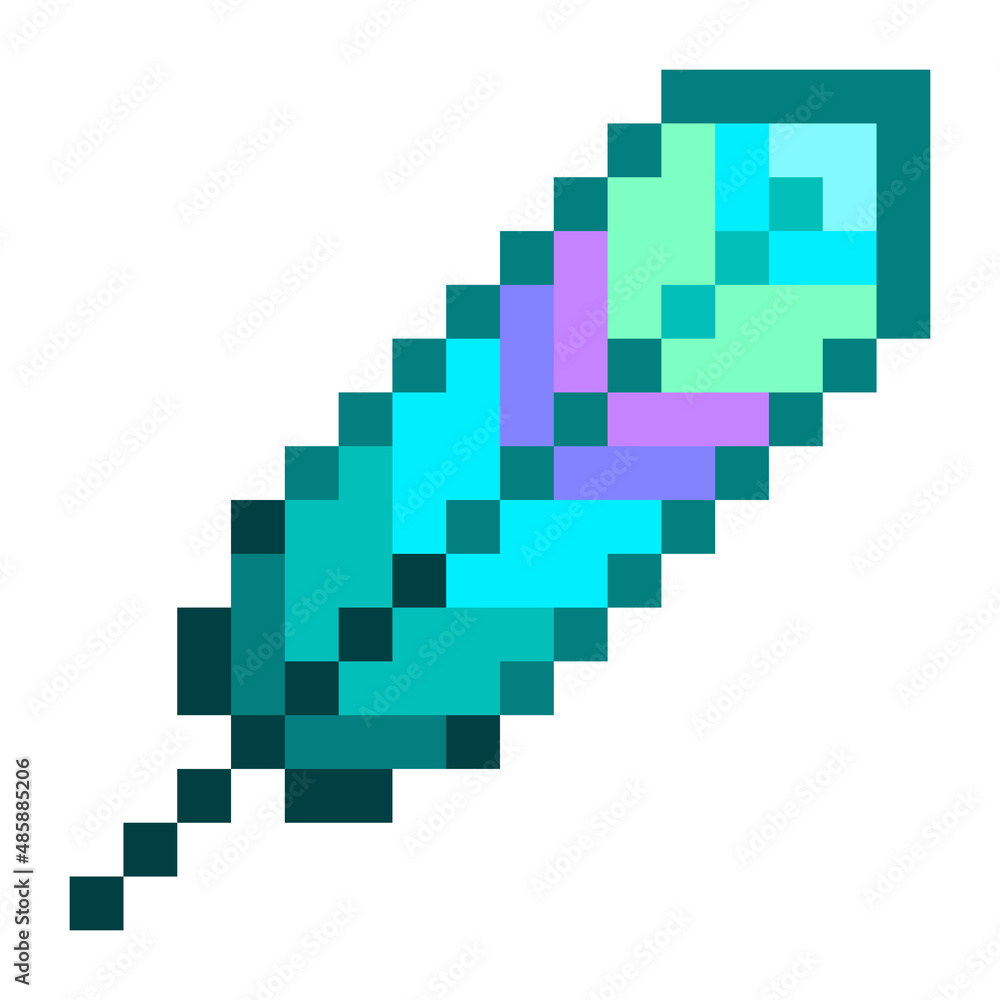 Bird feather vector pixel art icon, editable Stock Vector | Adobe Stock