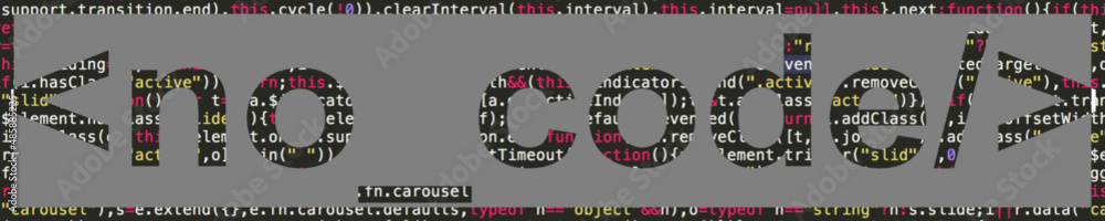 No-code is written on code background, vector Stock Vector | Adobe Stock