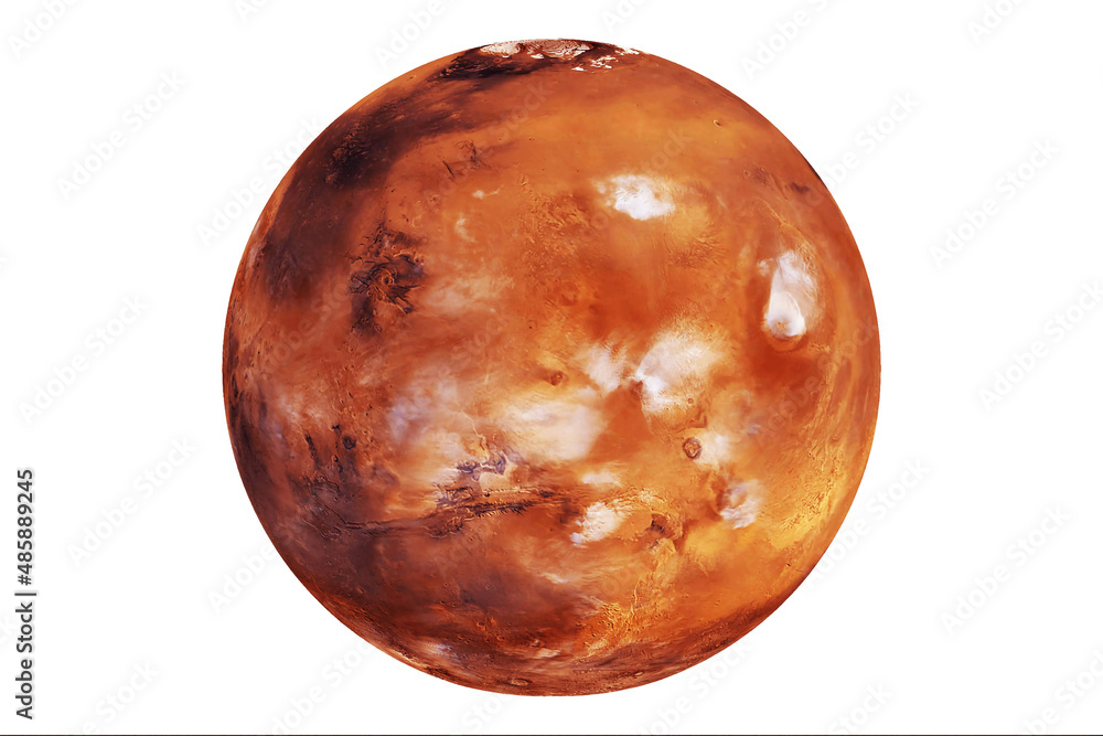 Planet Mars isolated on white background. Elements of this image were ...