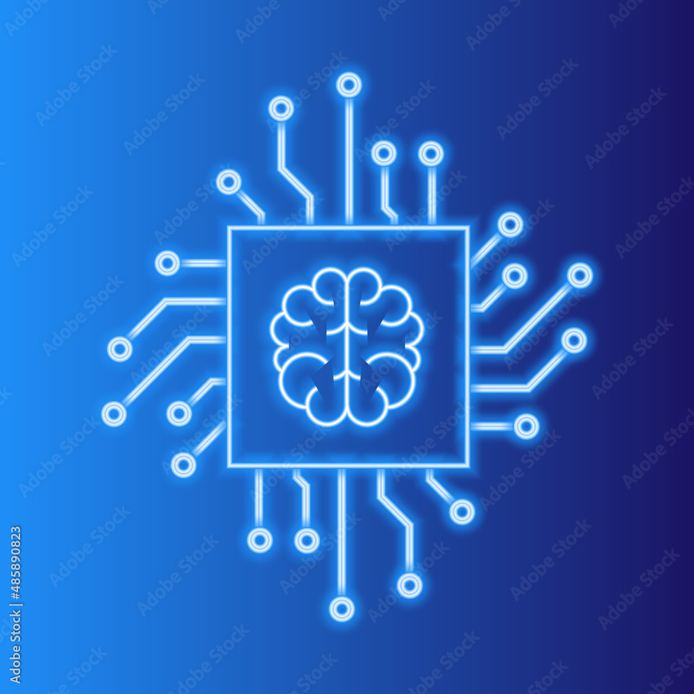 Microprocessor illustration. Microcontroller appearance. Vector illustration. Microcontroller ...