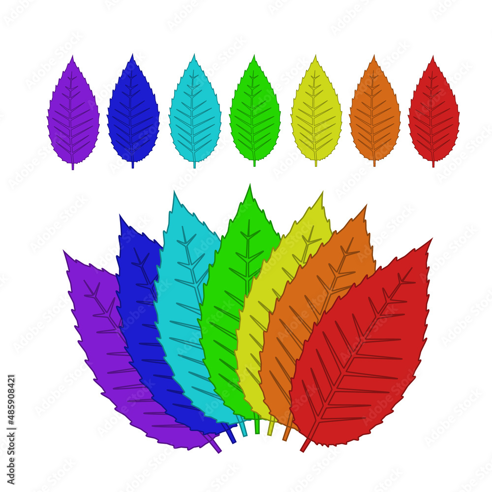 art deco leaves painted with rainbow colors as lgbt flag symbol Stock ...
