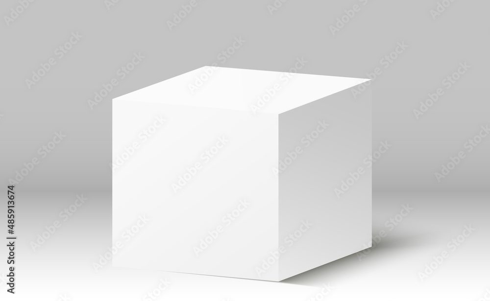 Empty packaging boxes, cube view and product package mockups 3d vector ...