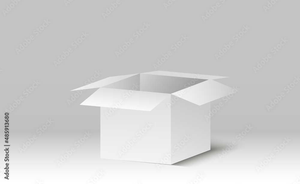 Empty packaging boxes, cube view and product package mockups 3d vector ...