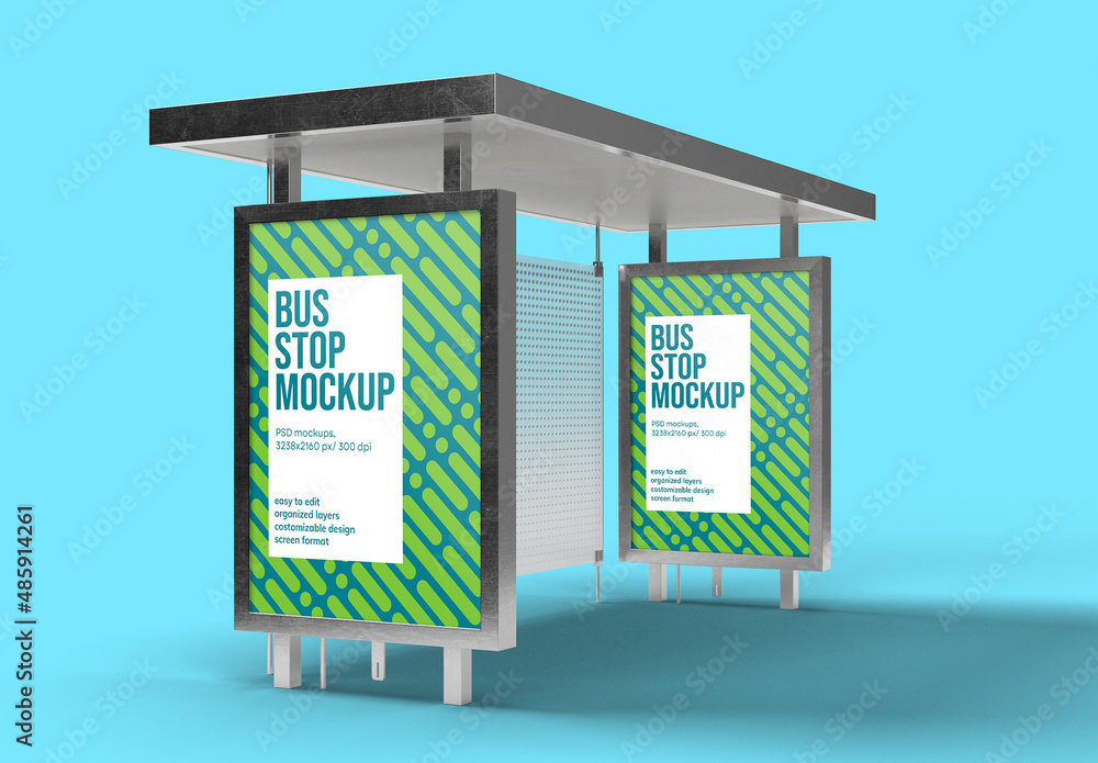 Bus Stop Mockup Design Stock Template | Adobe Stock