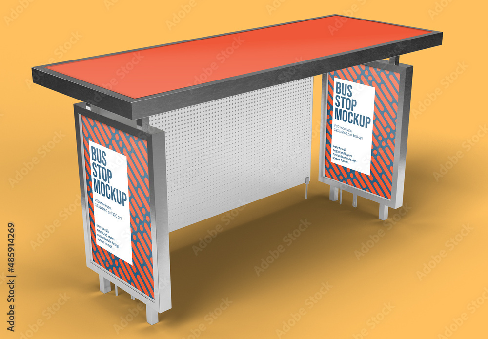 Bus Stop Mockup Design Stock Template | Adobe Stock