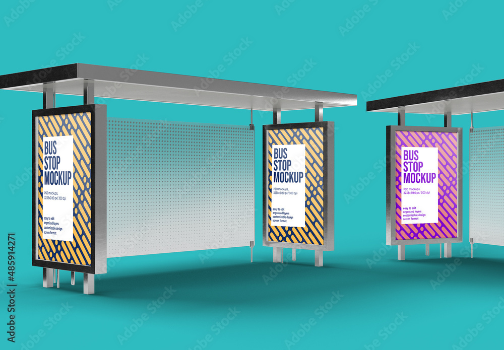 Bus Stop Mockup Design Stock Template | Adobe Stock