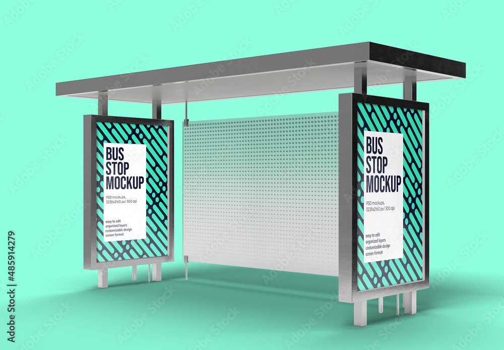 Bus Stop Mockup Design Stock Template | Adobe Stock