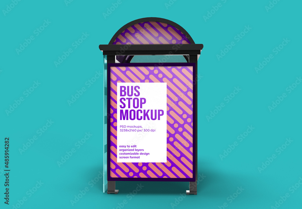 Bus Stop Mockup Design Stock Template | Adobe Stock