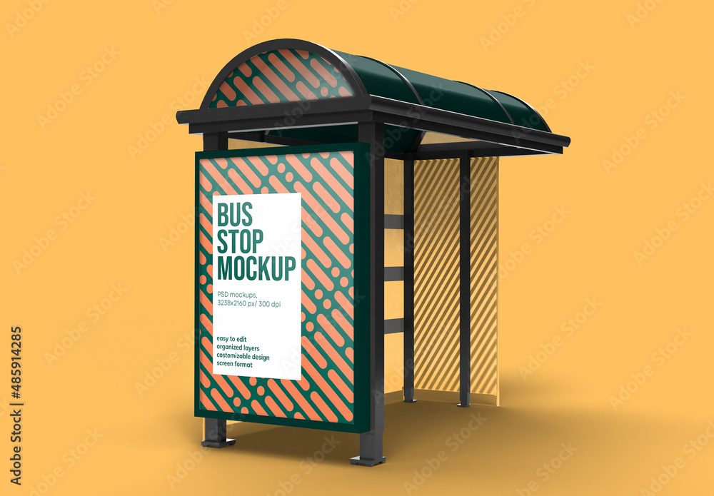 Bus Stop Mockup Design Stock Template | Adobe Stock