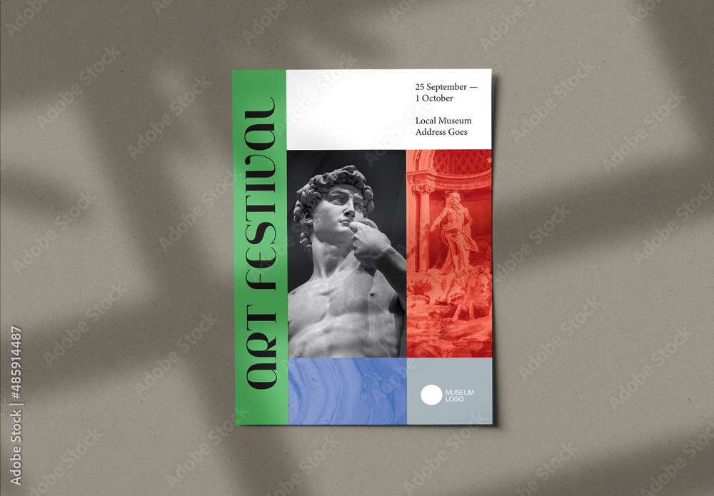 Modern Color Block Event Poster Layout Stock Template | Adobe Stock