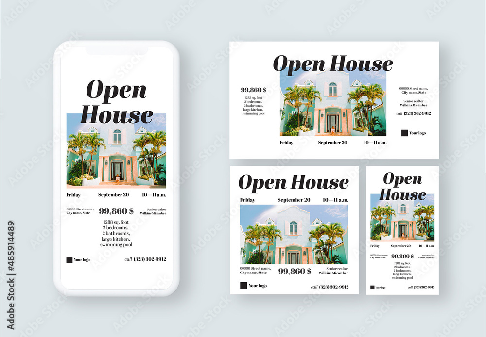Luxury Open House Web Banner Stock Template | Adobe Stock