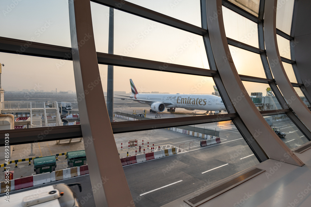 Dubai, UAE - September 2021: Emirates Airlines aircraft in Dubai ...