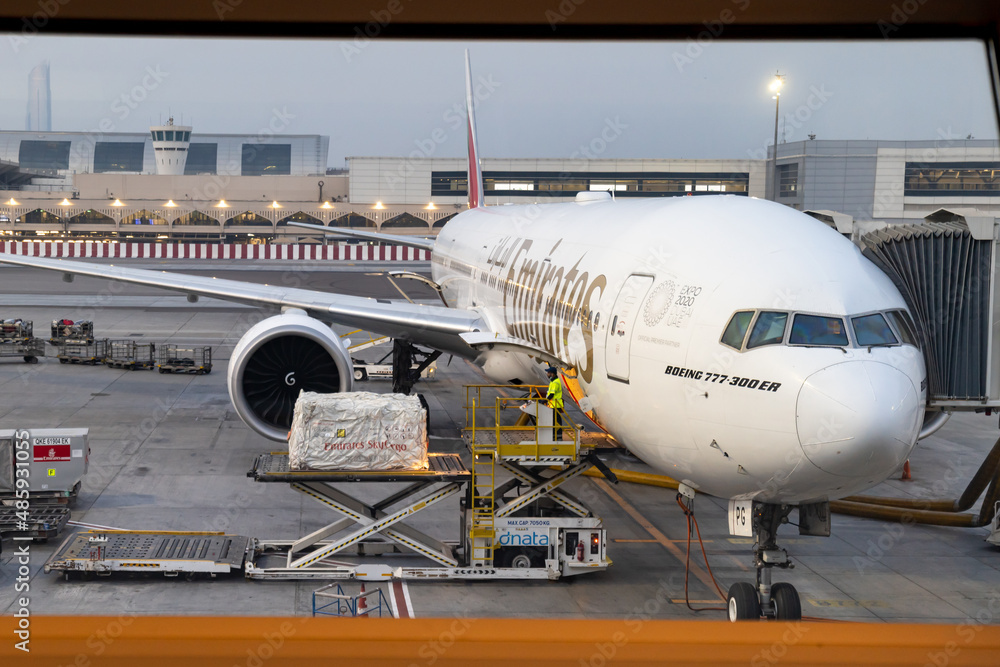 Dubai, UAE - September 2021: Emirates Airlines aircraft in Dubai ...
