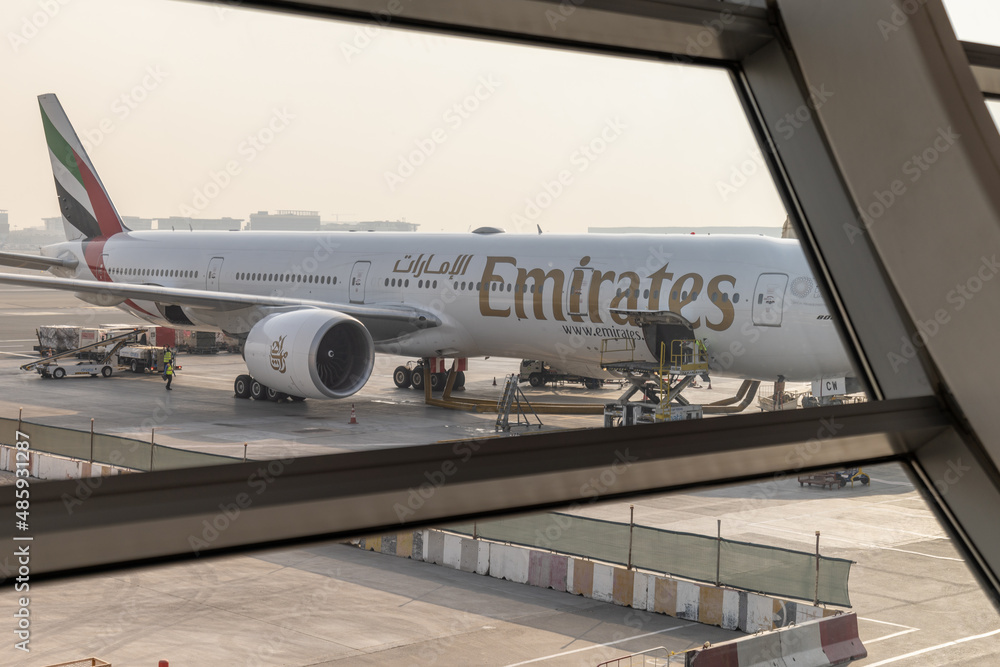 Dubai, UAE - September 2021: Emirates Airlines aircraft in Dubai ...