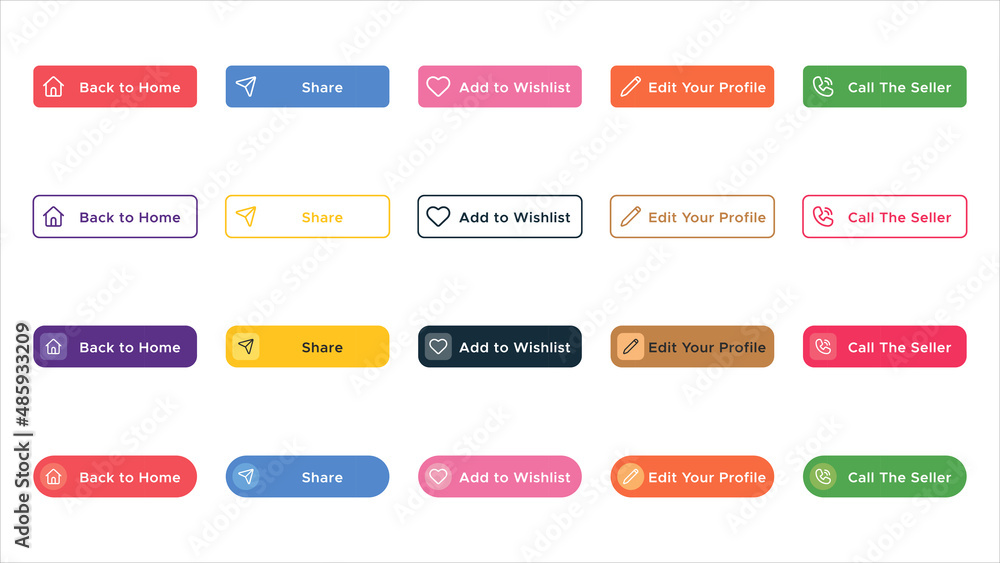 The Vector Collection of Web Buttons for Any Purpose. Good for UI ...